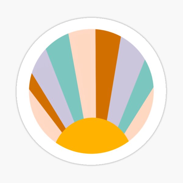 "Retro Sun Sticker" Sticker for Sale by designsbyanaya | Redbubble