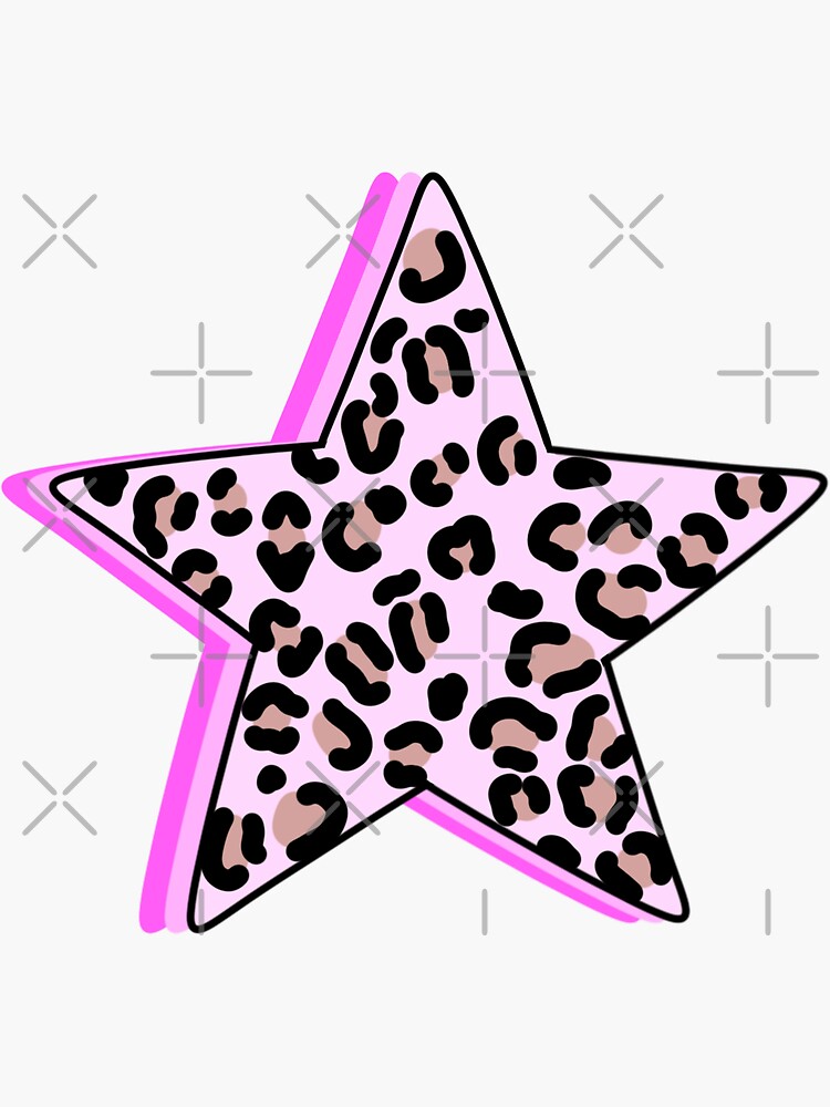 "Pink Cheetah Print Star" Sticker by vzcalla | Redbubble
