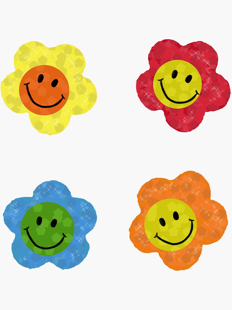 "smiley flower pack" Sticker by bianusiek | Redbubble
