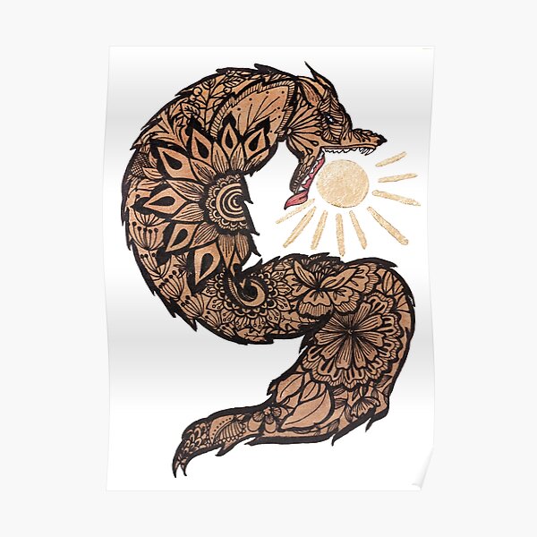 "Fenrir Devours the Sun" Poster by SLCrow | Redbubble