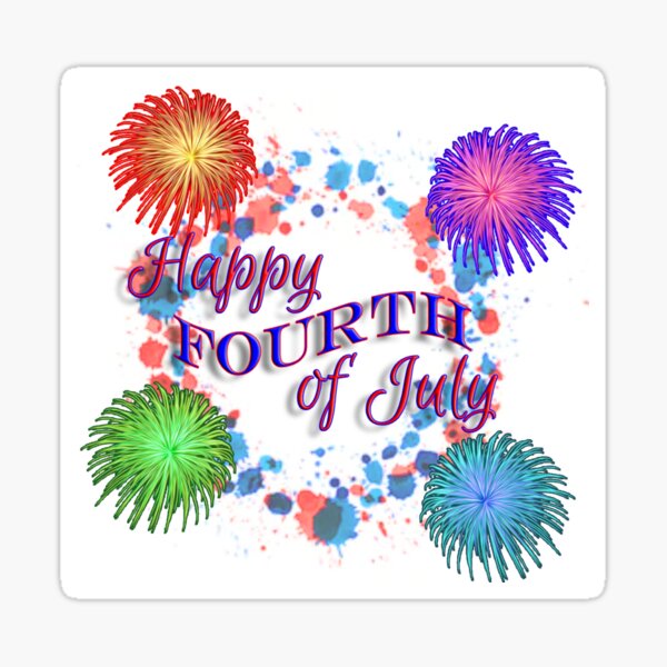 "Happy Fourth of July" Sticker for Sale by emilyc7 | Redbubble