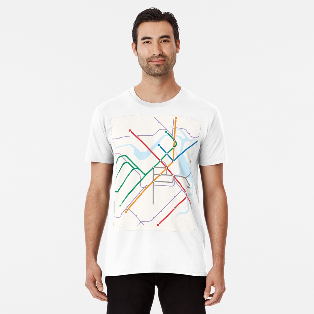 "Simple Boston T MBTA transit map" T-shirt for Sale by fmslax98 ...
