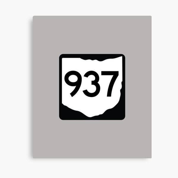 "Ohio State Route 937 (Area Code 937)" Canvas Print for Sale by SRnAC ...