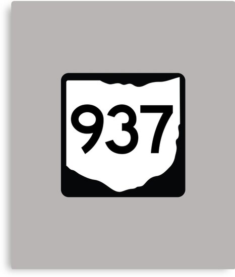 "Ohio State Route 937 (Area Code 937)" Canvas Print by SRnAC | Redbubble