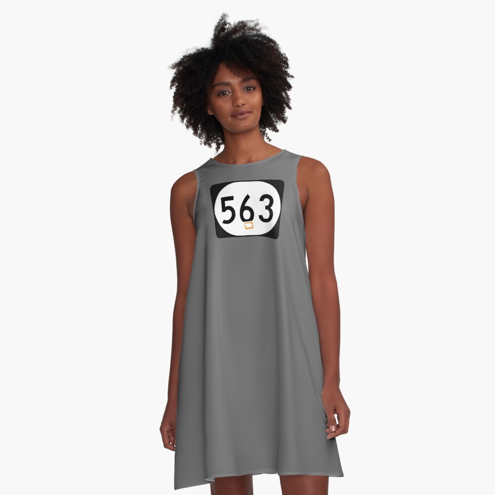 "Iowa State Route 563 (Area Code 563)" A-Line Dress by SRnAC | Redbubble