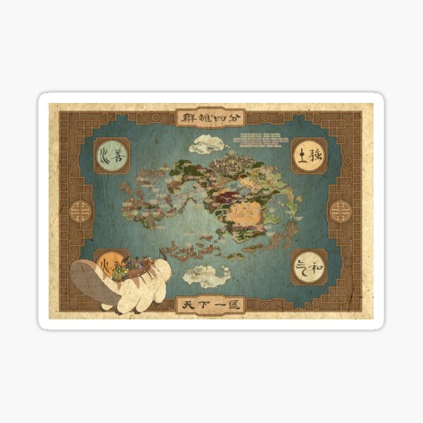 "ATLA Map" Sticker for Sale by letayl3 | Redbubble