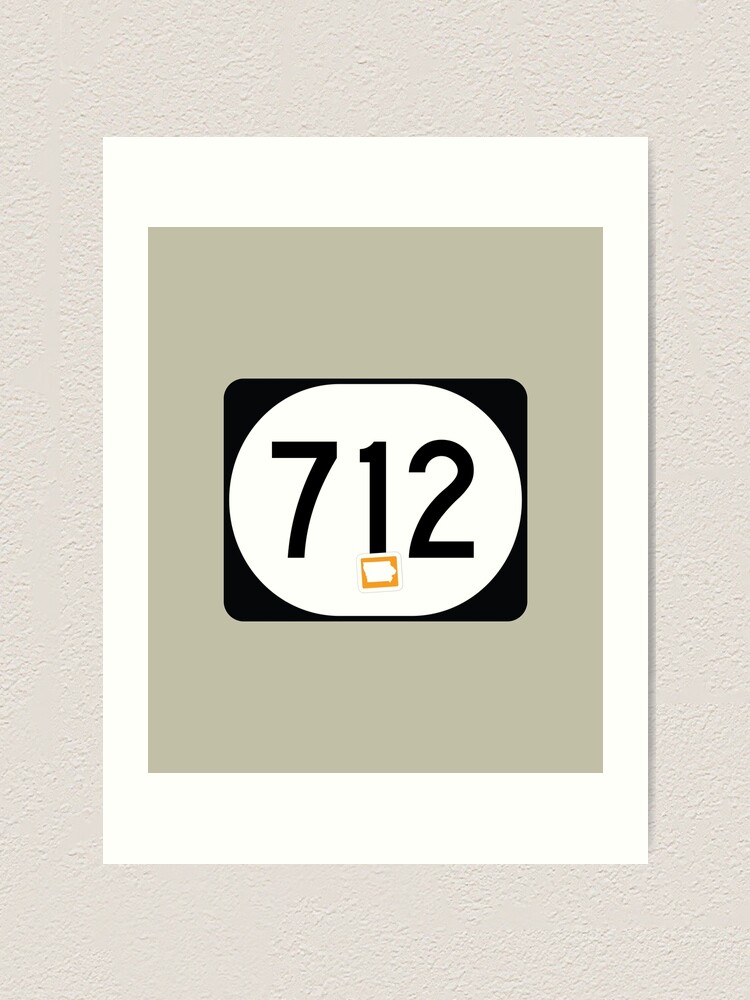 "Iowa State Route 712 (Area Code 712)" Art Print by SRnAC | Redbubble