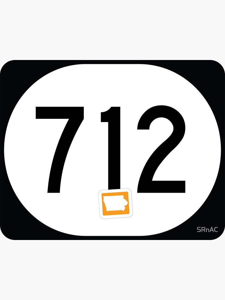 "Iowa State Route 712 (Area Code 712)" Sticker by SRnAC | Redbubble