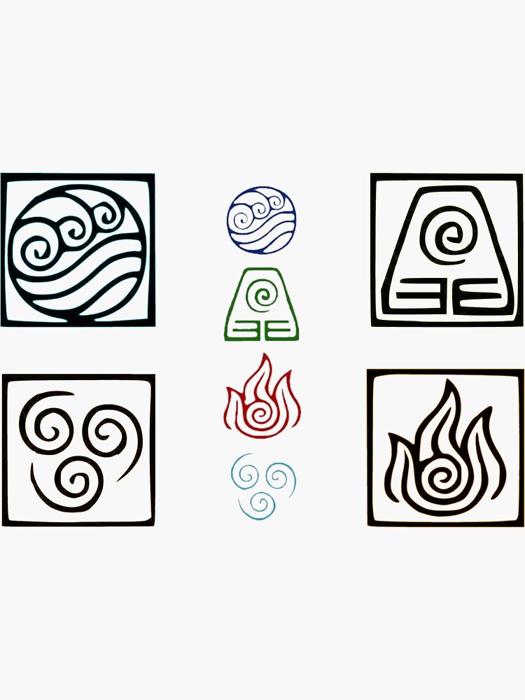 "avatar the last airbender - the four elements STICKER PACK " Sticker by itslaurengarcia | Redbubble