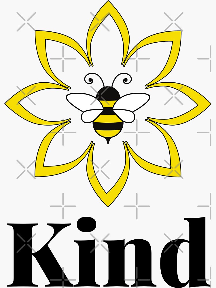 "Bee Kind (Gold Symbol)" Sticker by KatOM | Redbubble