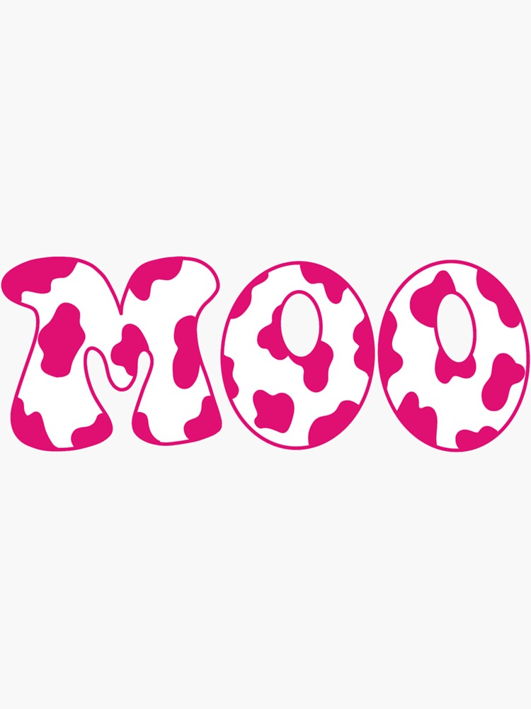 "cow print moo in pink!" Sticker for Sale by gro0vydesigns | Redbubble