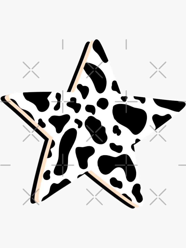 "Cow Print Star" Sticker by vzcalla | Redbubble