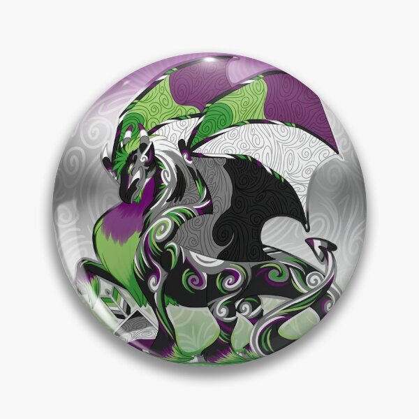 "Aro Ace Pride Dragon" Pin for Sale by Markaleb | Redbubble
