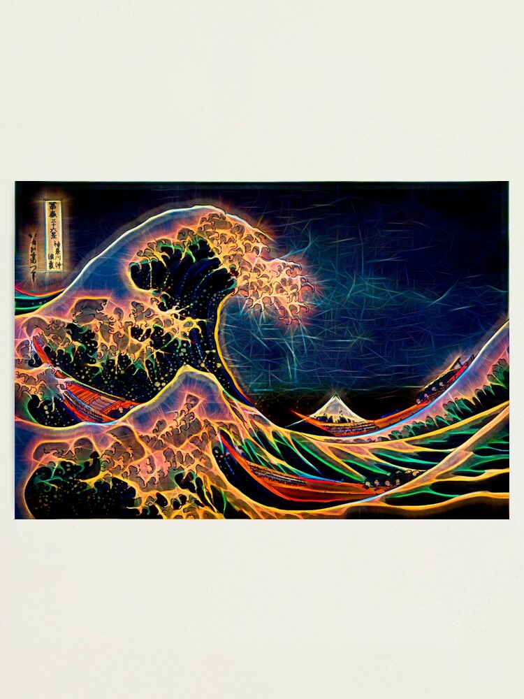 "The Great Wave Off Kanagawa - Stylish Futuristic Rendition ...