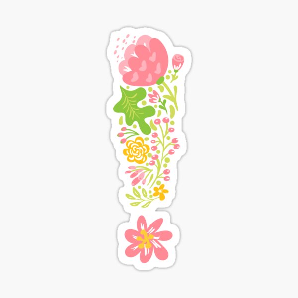 "Floral Exclamation point Flower" Sticker by Filalidesign | Redbubble