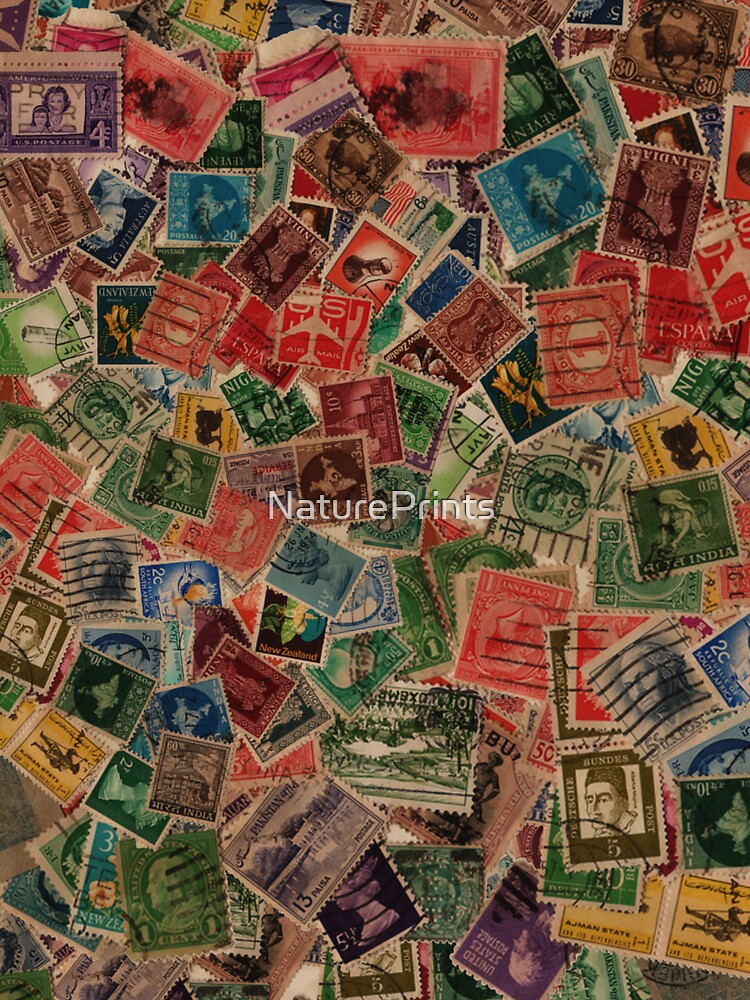 "Vintage Postage Stamps Collection" T-shirt for Sale by NaturePrints ...