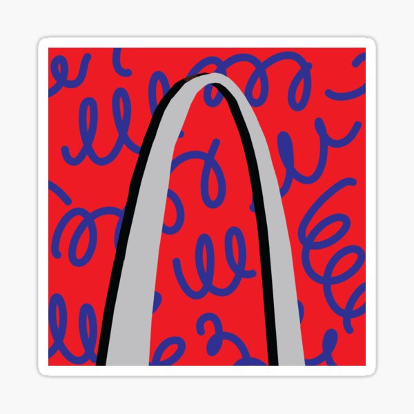 "St. Louis Arch Squiggle Print Red Blue " Sticker for Sale by ...