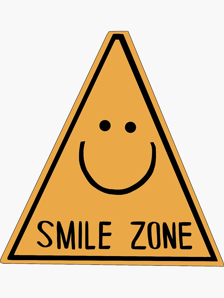 "smile zone" Sticker for Sale by emmaloveeee | Redbubble