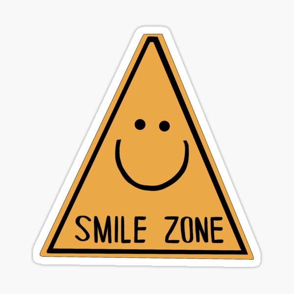 "smile zone" Sticker for Sale by emmaloveeee | Redbubble