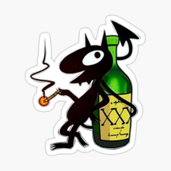 "Demon drinking." Sticker by Zaniah | Redbubble