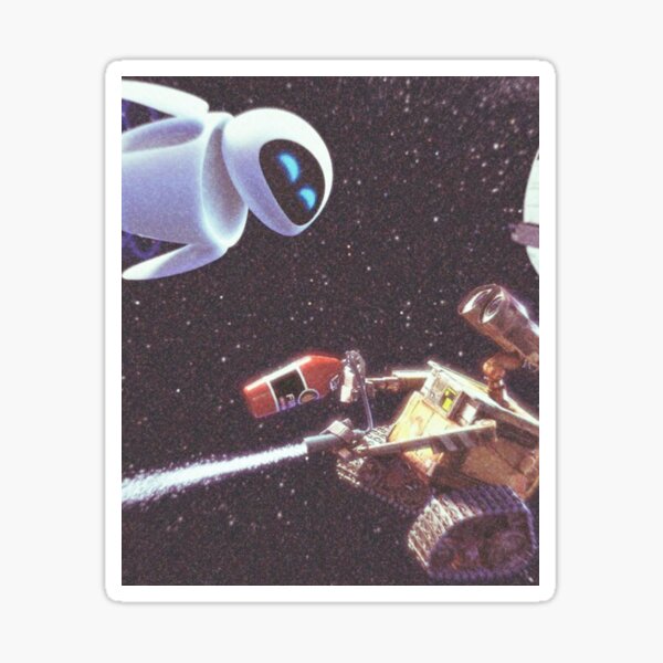 "Wall-e and eve" Sticker by shining-art | Redbubble