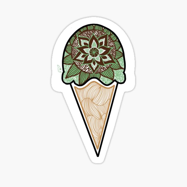 "Mint chocolate chip ice cream cone" Sticker by ebr2034 | Redbubble