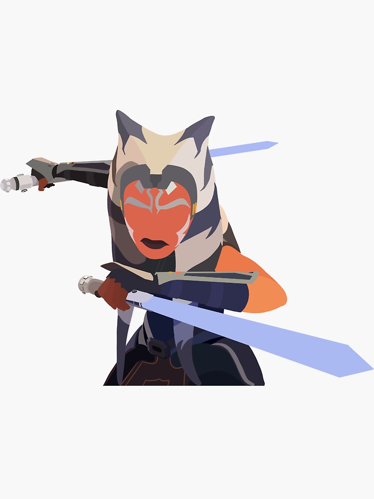 "Ahsoka Tano color block" Sticker for Sale by ebonitz | Redbubble
