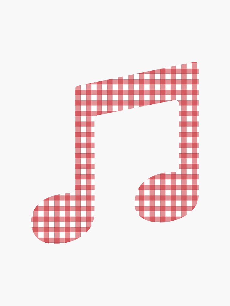 "Plaid Beamed Eighth Note" Sticker by PopPrints | Redbubble