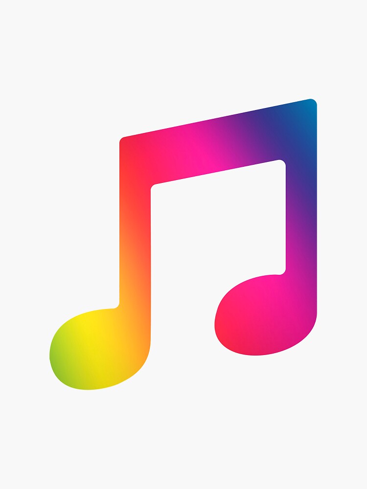 "Rainbow Beamed Eighth Note" Sticker for Sale by PopPrints | Redbubble