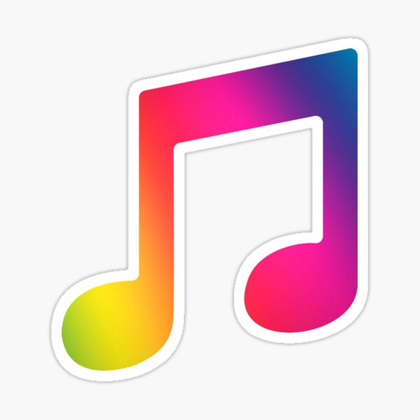 "Rainbow Beamed Eighth Note" Sticker for Sale by PopPrints | Redbubble