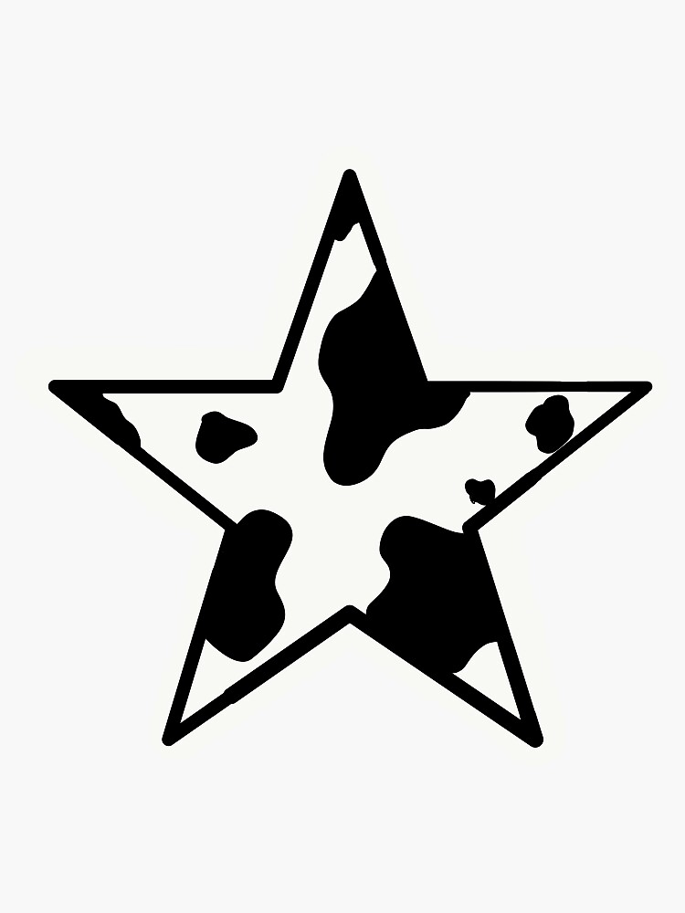 "Cow print star" Sticker for Sale by MadisonNaka23 | Redbubble
