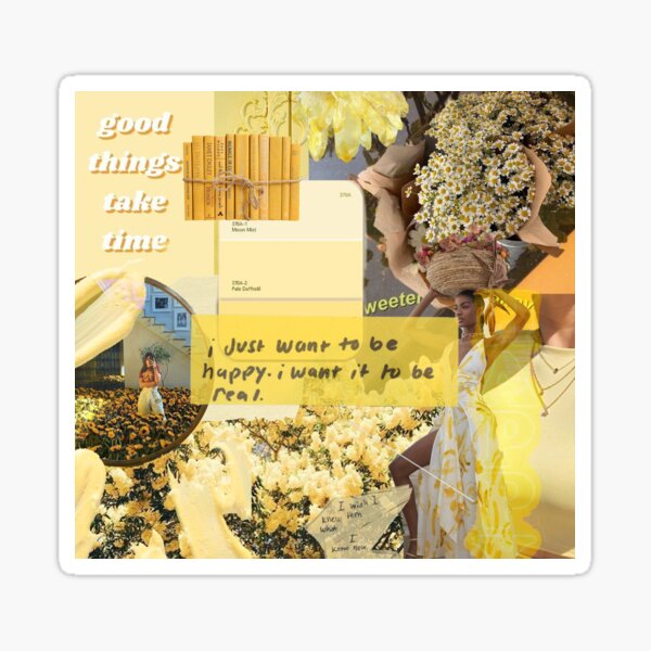 "Yellow Aesthetic Collage" Sticker for Sale by amandakaiser | Redbubble