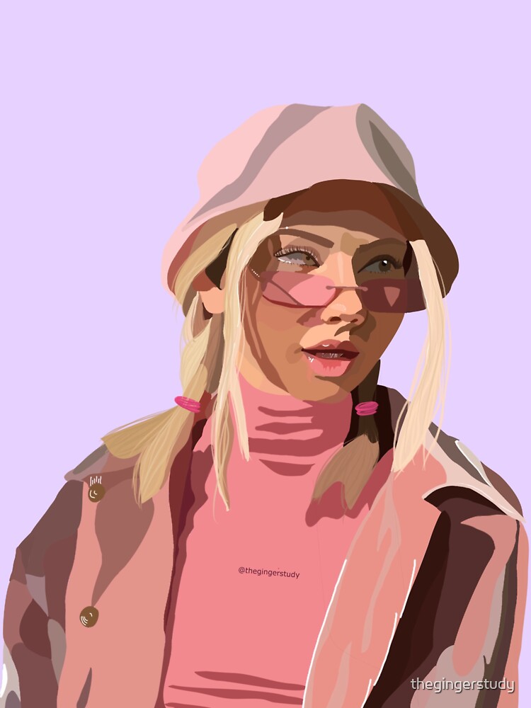 "Pink Lady art" Sticker by thegingerstudy | Redbubble