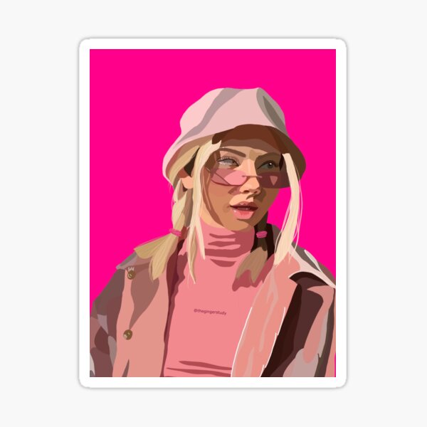 "Pink Lady art" Sticker for Sale by thegingerstudy | Redbubble