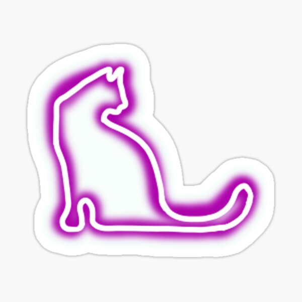"Neon Cat Design" Sticker for Sale by giannabona | Redbubble