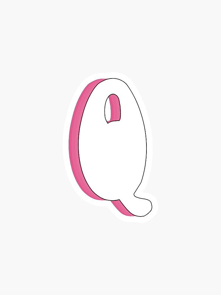 Letter Q Pink Sticker For Sale By Brookeh26 Redbubble