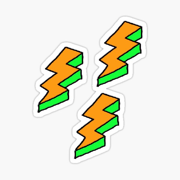 orange And Green Lightning Bolt Sticker By Emilydentel Redbubble orange-and-green-lightning-bolt-sticker-by-emilydentel-redbubble