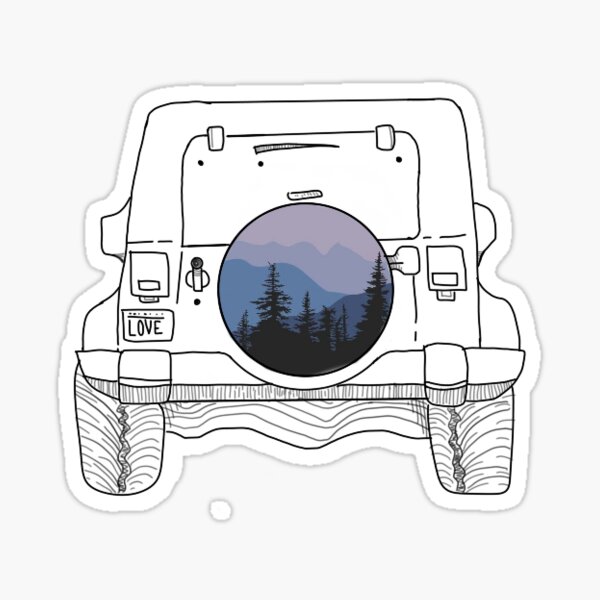 "jeep" Sticker by raebug- | Redbubble