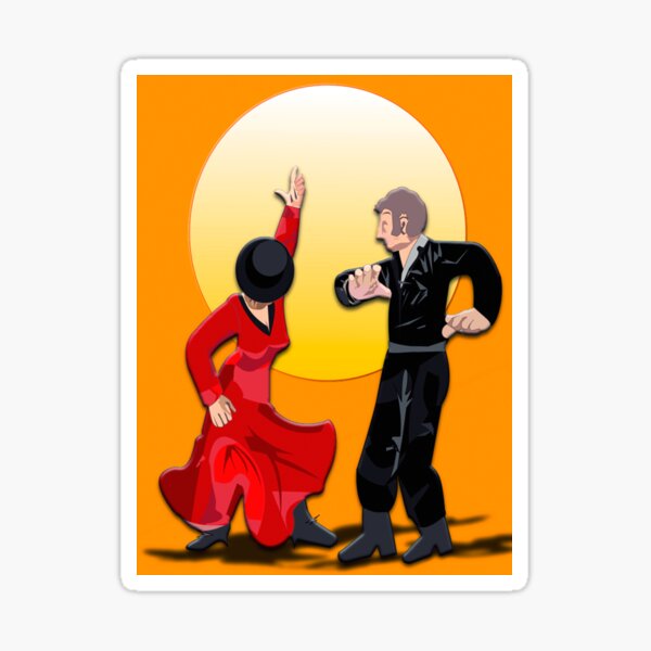"Flamenco" Sticker by Trebolazul | Redbubble