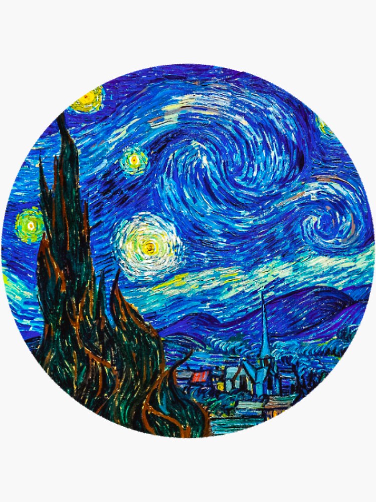"Van Gogh Starry Night Sticker" Sticker for Sale by christinact-art ...