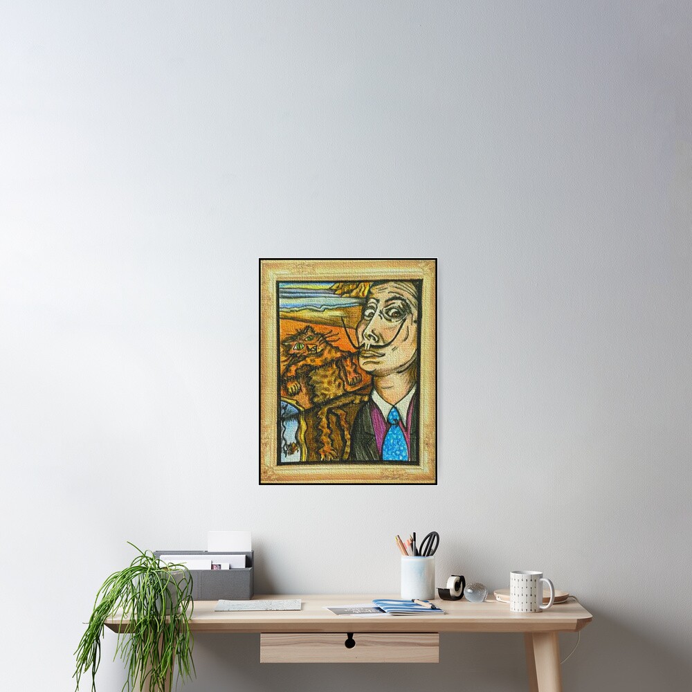 Póster « El pintor surrealista español Salvador Dalí amaba a los gatos ...