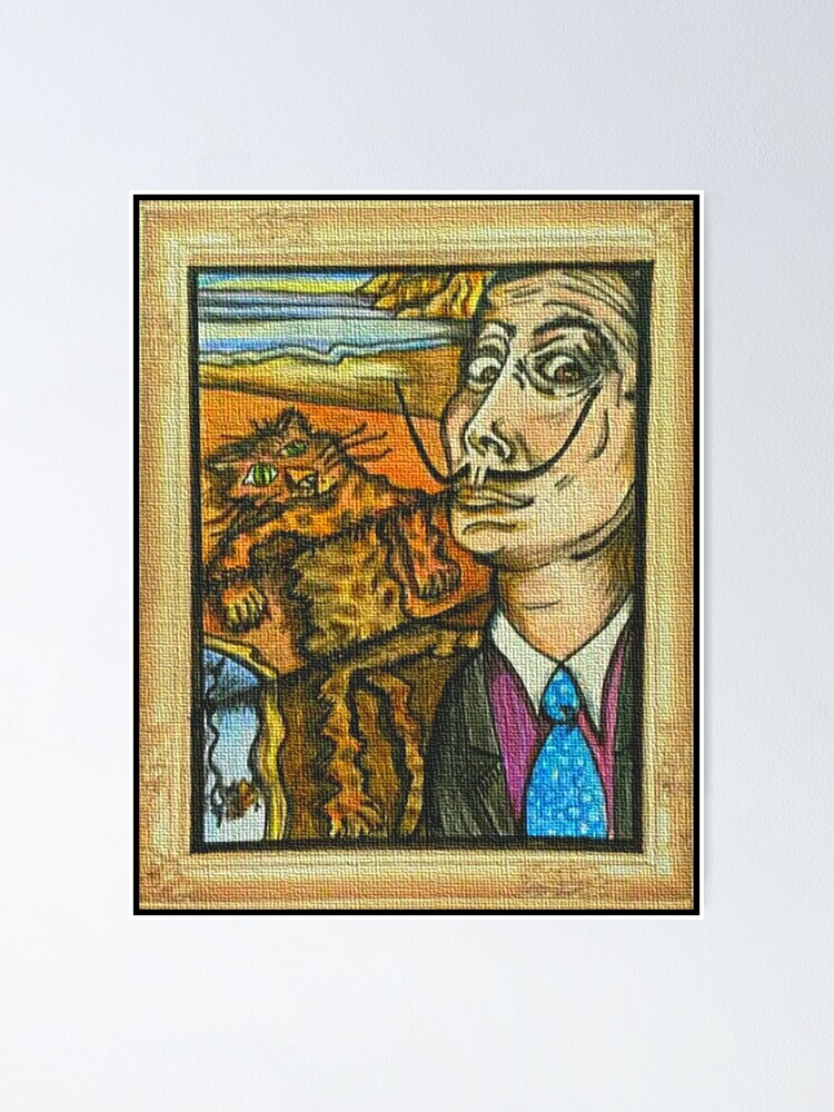 Póster « El pintor surrealista español Salvador Dalí amaba a los gatos ...