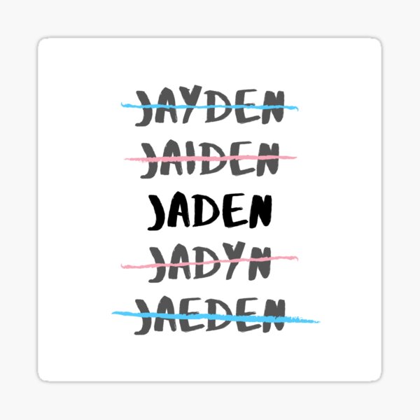 "Jaden" Sticker for Sale by mletheawesome | Redbubble
