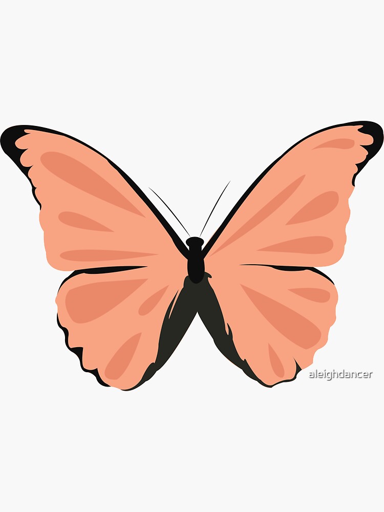 "Pastel Peach Butterfly " Sticker for Sale by aleighdancer | Redbubble
