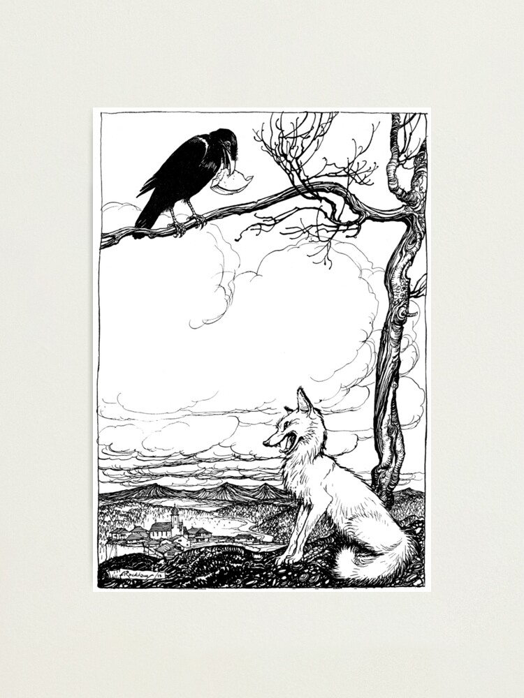 "Arthur Rackham Aesop's Fables - The Fox & The Crow - edwardian ...