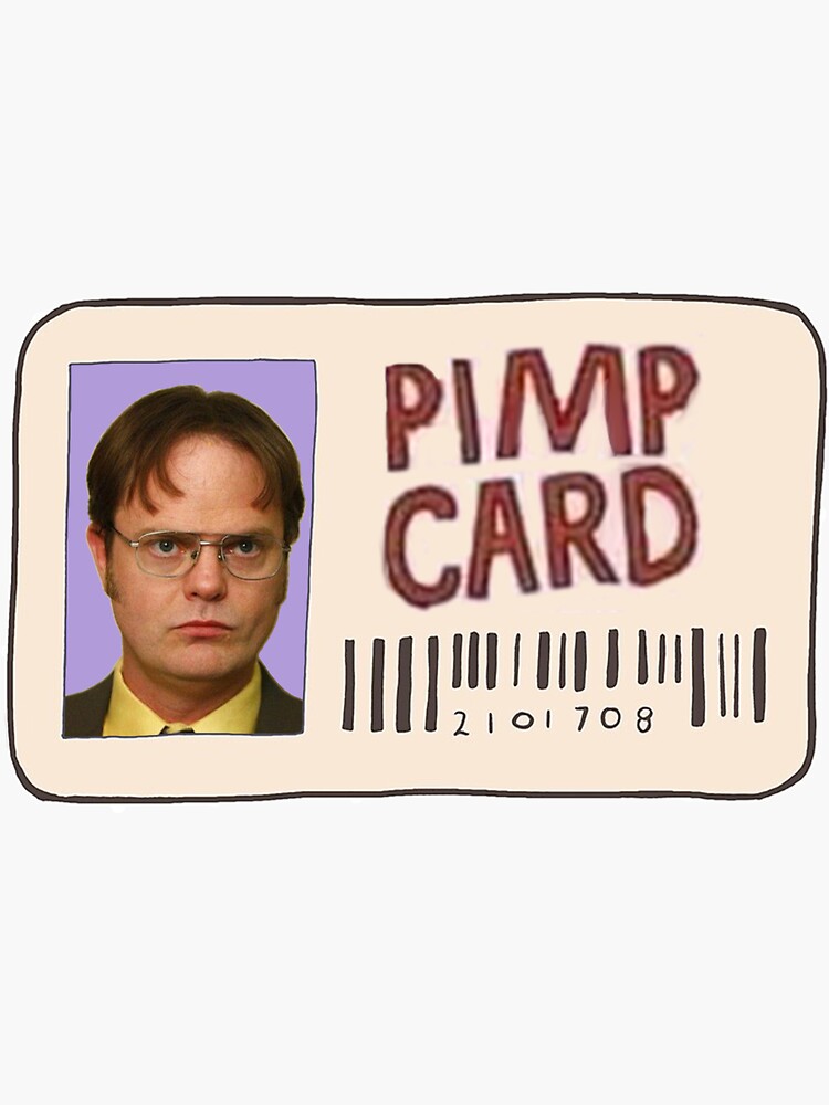 "Dwight Pimp Card" Sticker for Sale by Plikrop | Redbubble