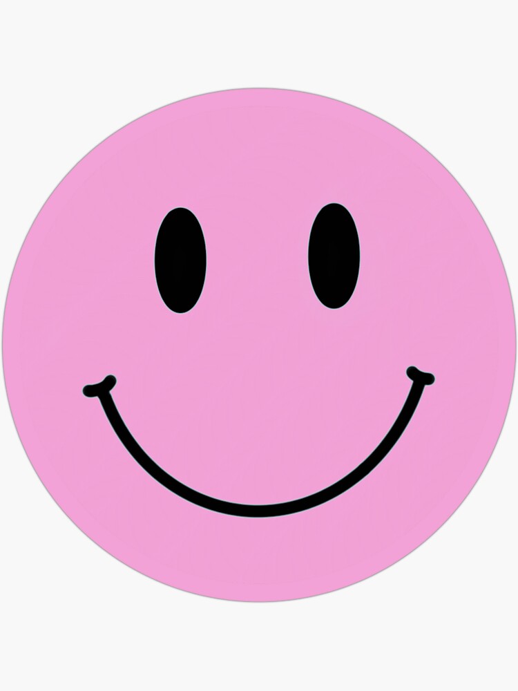 "Cute pink smiley face" Sticker for Sale by Anna L | Redbubble
