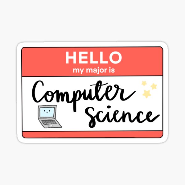 "Computer Science Major Nametag" Sticker for Sale by h324 | Redbubble