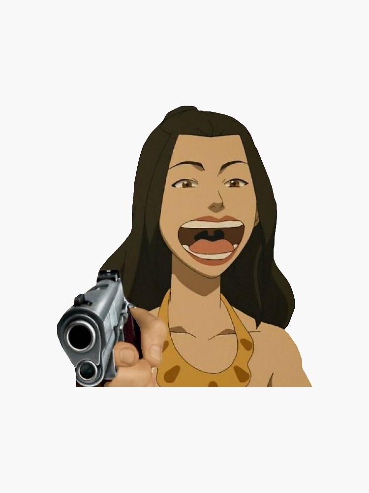 "azula with a gun meme" Sticker for Sale by realtas | Redbubble