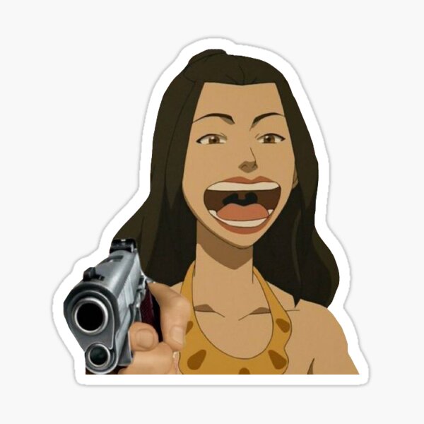 "azula with a gun meme" Sticker for Sale by realtas | Redbubble